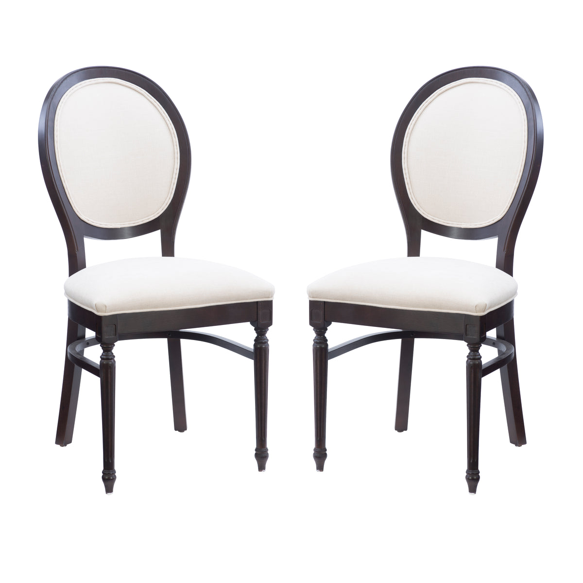 Babylon Brown Side Chair with Upholstered Seat (Set of 2) – Linon Home ...
