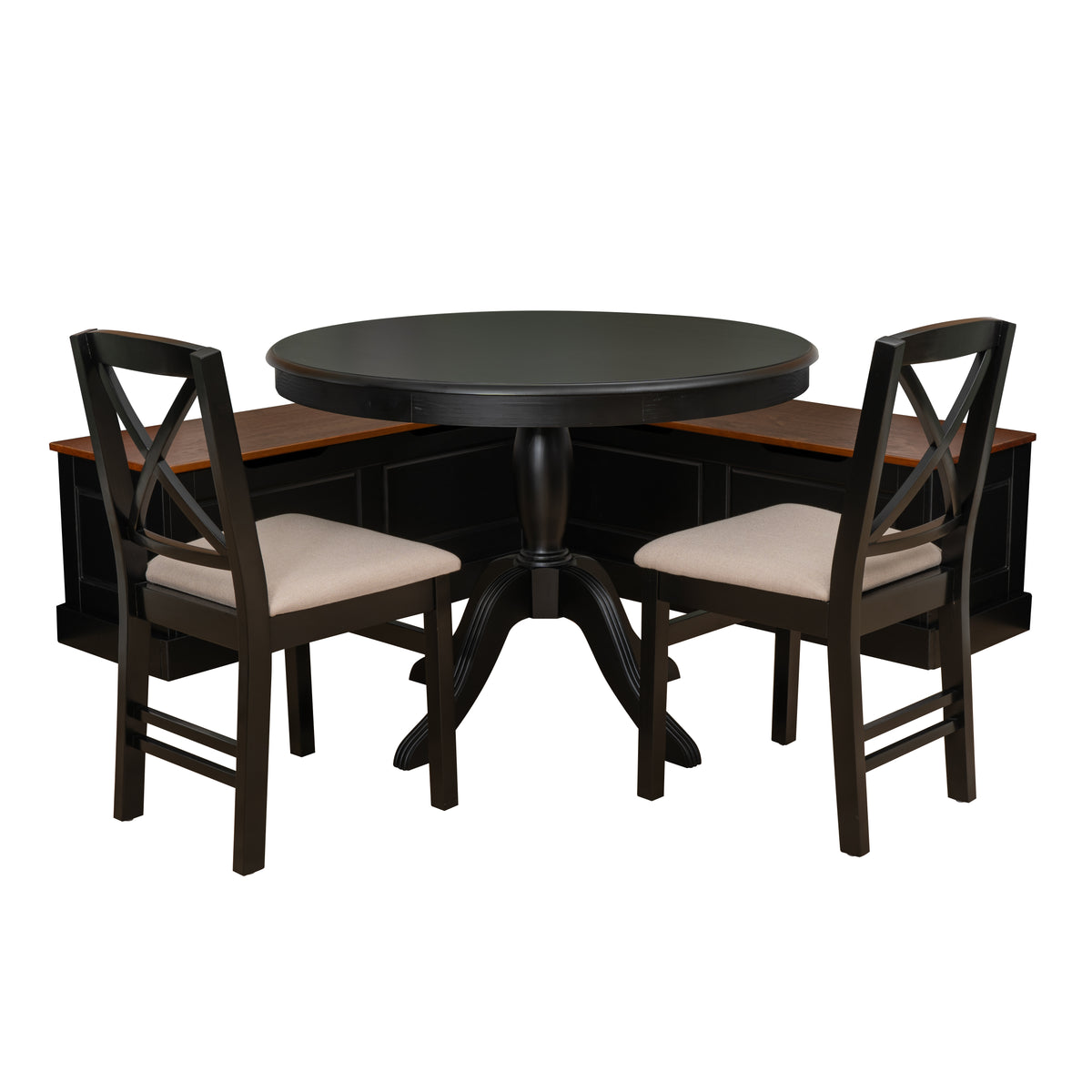 Norah Black Walnut Nook Black Table 2 Chair – Linon Home & Design LLC
